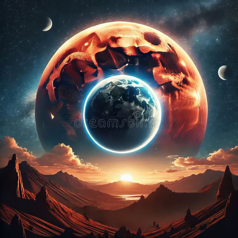 This Mesmerizing 3D 4K Image Features a Vibrant Cosmic Scene with a ...