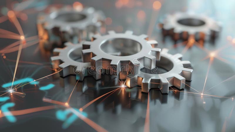 A Mesmerizing 3D Model of a Stack of Gears Connected by a Grant Symbol ...