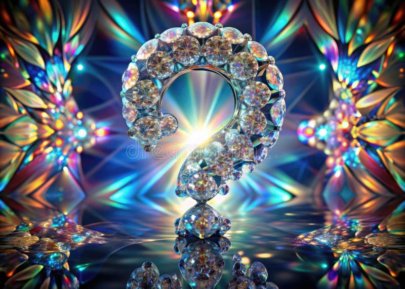 Mesmerizing 3D Question Mark Crystal Structure a Kaleidoscopic ...