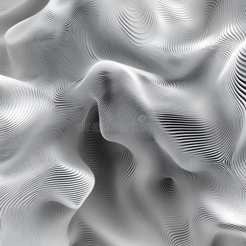 Abstract White Waves stock illustration. Illustration of flowing ...