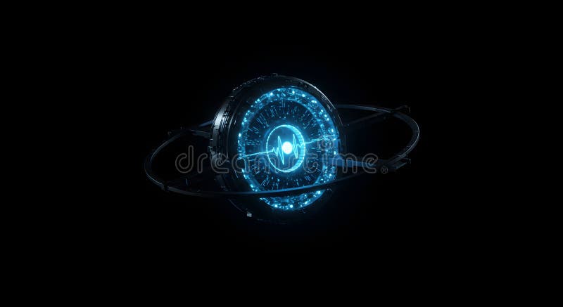 Futuristic Blue Sphere Technology: 3D Render of Cybernetic Orb with ...