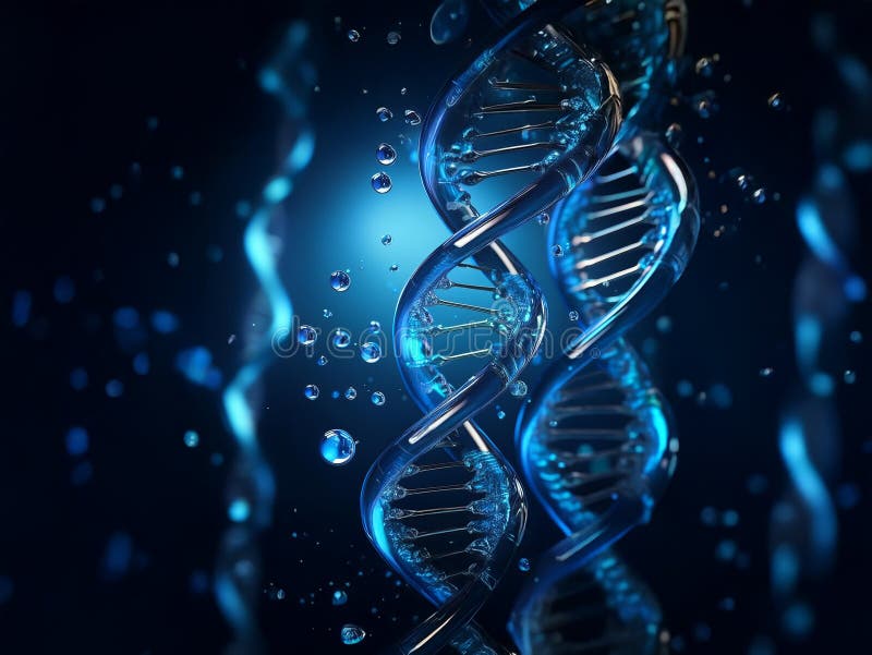 A Mesmerizing 3D Rendering of a Double Helix DNA Structure, Gleaming ...