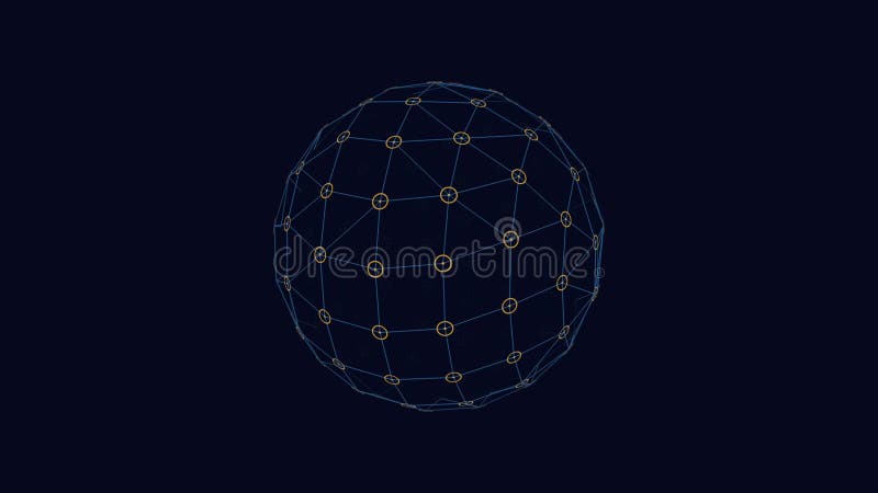 3d Rendered Sphere with Interconnected Lines and Dots Creates Illusory ...