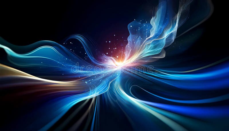 A Mesmerizing Dance of Blue Light and Energy Flows, Creating an ...