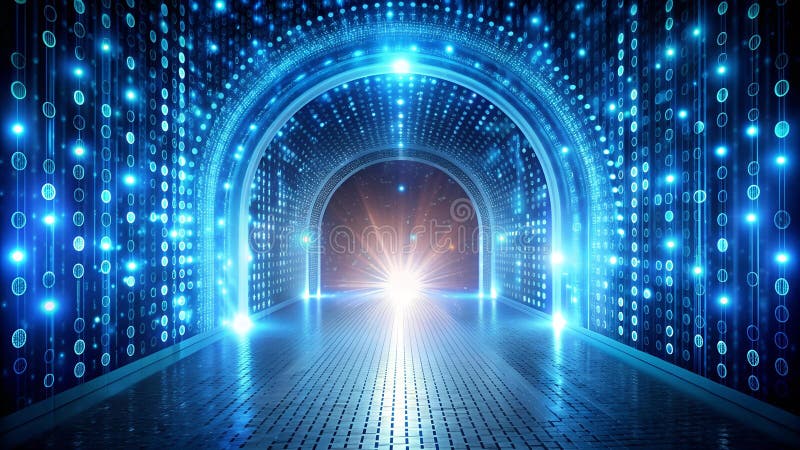 A Mesmerizing Dance of Digital Code and Ethereal Light, Where Binary Patterns Bloom Across the ...