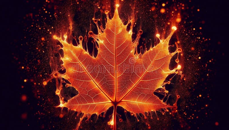 The Science of Burning Beauty: a Maple Leaf S Transformation Stock ...