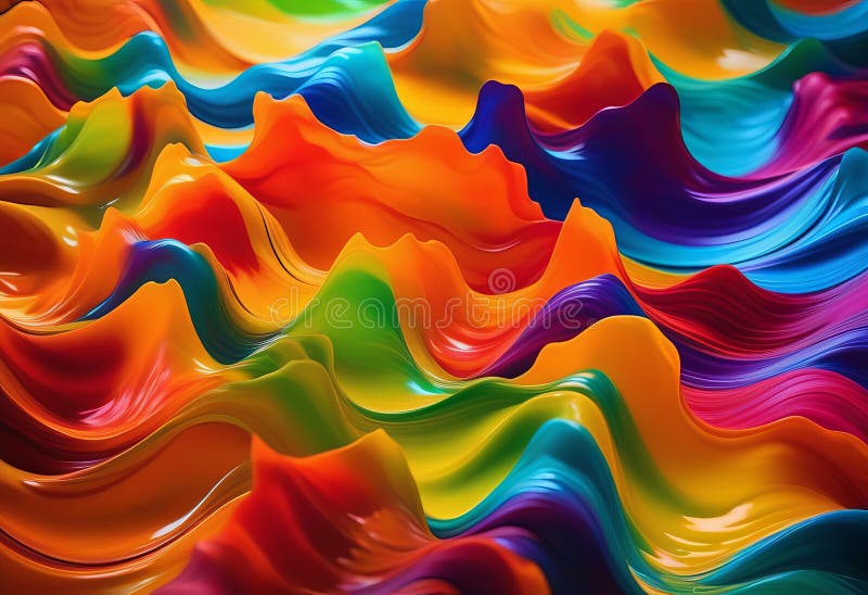 The Mesmerizing Dance of Liquid Color Waves Stock Illustration ...