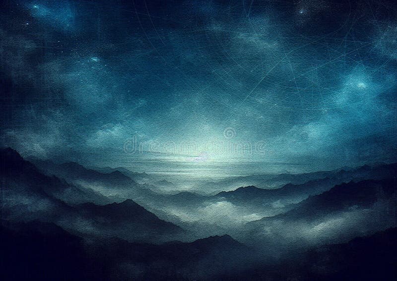 Mystical Dark Blue Abstract Sky with Gradient Texture Stock ...