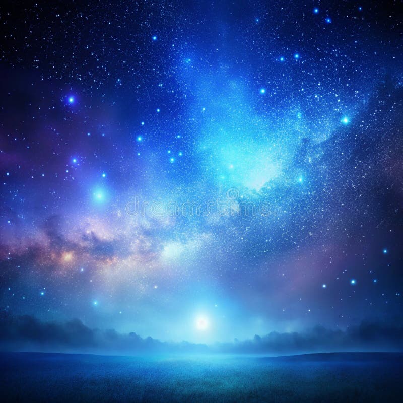 Mesmerizing Dark Blue Night Sky with Gradient Spectrum and Grainy ...