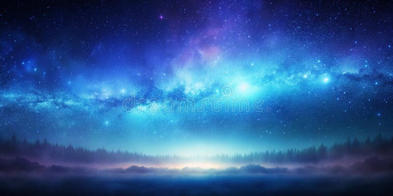 Mesmerizing Dark Blue Night Sky with Gradient Spectrum and Grainy ...