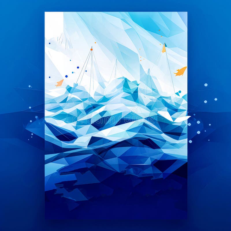 Vibrant Blue Pattern with Water Diamonds and Geometric Shapes Stock ...