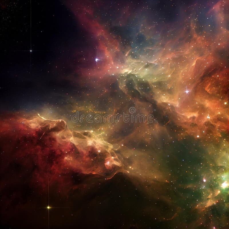 Mesmerizing Digital Art of the Starry Galaxy with Gas Clouds in ...