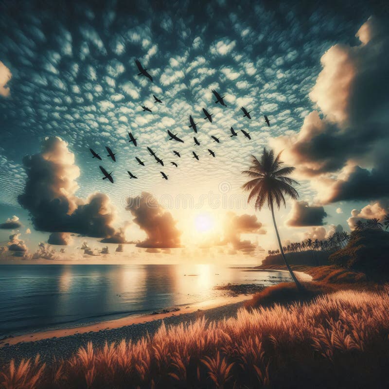 A Mesmerizing Digital Artwork Emerges a Surreal Beachscape with ...