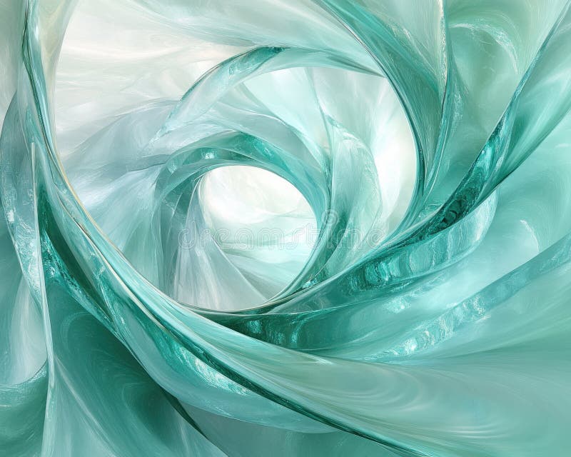 Abstract Aqua Lines Swirling Design, Flowing Visual Effect, Digital Art ...