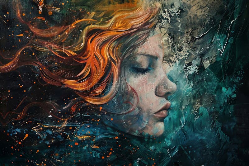A Mesmerizing Digital Artwork Featuring an Ethereal Face in Profile ...