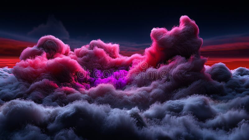 Surreal Dreamlike Cloudscapes Stock Illustration - Illustration of ...