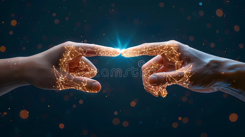 Digital Representation of Human Connection with Energetic Light Spark ...