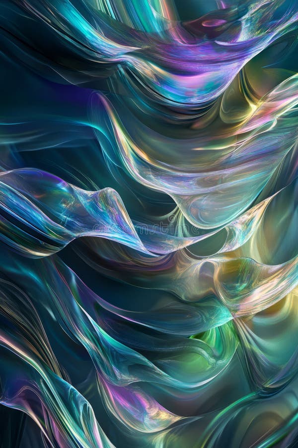 A Mesmerizing Digital Artwork of Shifting, Iridescent Waves that Flow ...