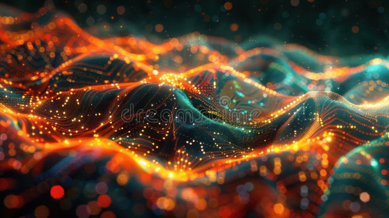 A Mesmerizing Digital Artwork Showcasing a Futuristic Landscape Filled ...