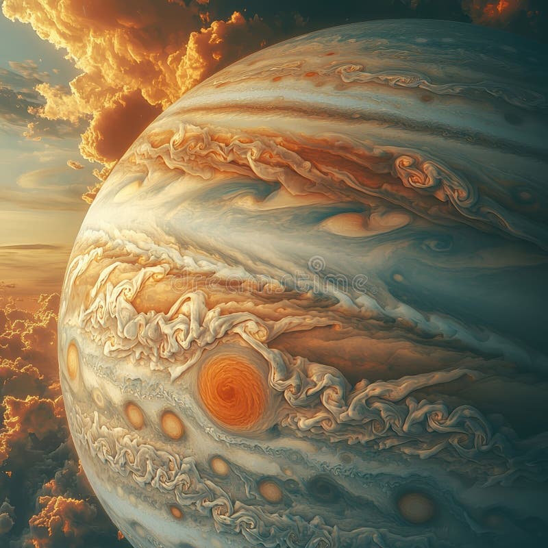Majestic Jupiter a Breathtaking View of the Gas Giant Stock ...