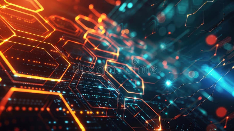 A Mesmerizing Digital Background of Interlinked Hexagons, Enhanced by ...