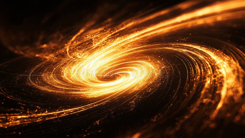 A Glowing Blue and White Vortex Tunnel with Orange Spheres in a Sci-fi ...