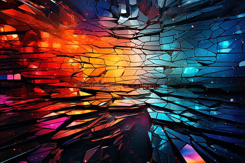 Vibrant Glitch: Abstract Geometric Forms in Dynamic Distortion Stock ...