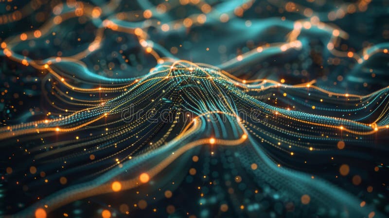 Mesmerizing Digital Landscape: Abstract Data Wave Visualization Stock ...