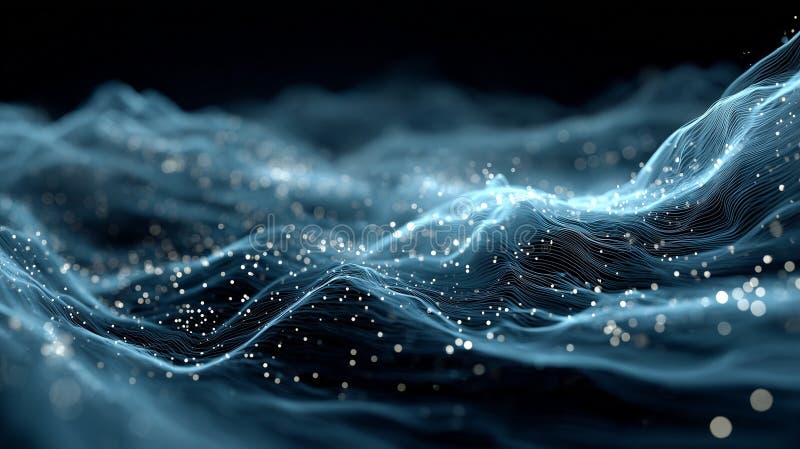 Mesmerizing Digital Landscape Featuring Flowing Waves of Light and ...