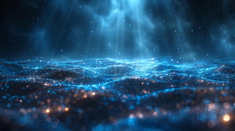 Mesmerizing Digital Ocean with Bioluminescent Waves - Generative Ai ...