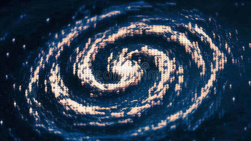 Pixelated Galaxy in a Digital Night Sky Stock Illustration ...