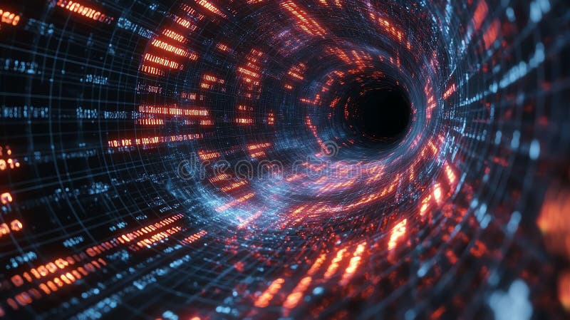 A Mesmerizing Digital Vortex Illustrating Data Flow and Futuristic ...