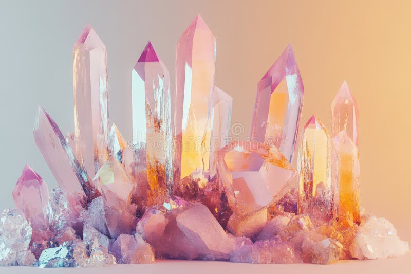 Abstract Crystalline Prismatic Structures Stock Illustration ...