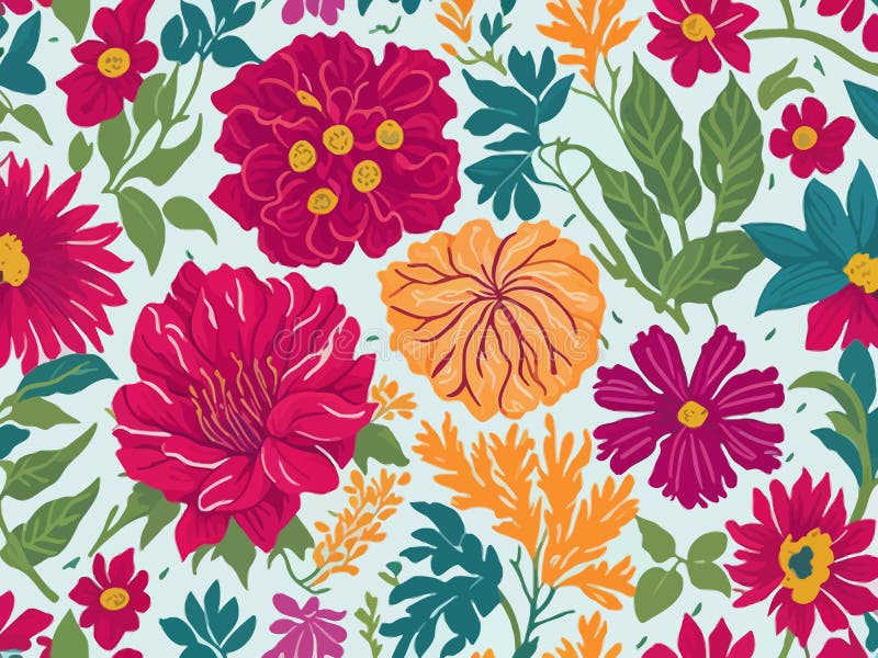 A Mesmerizing Display of Abstract Floral Patterns Stock Illustration ...