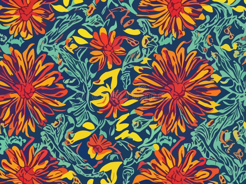 A Mesmerizing Display of Abstract Wild Floral Patterns Stock ...