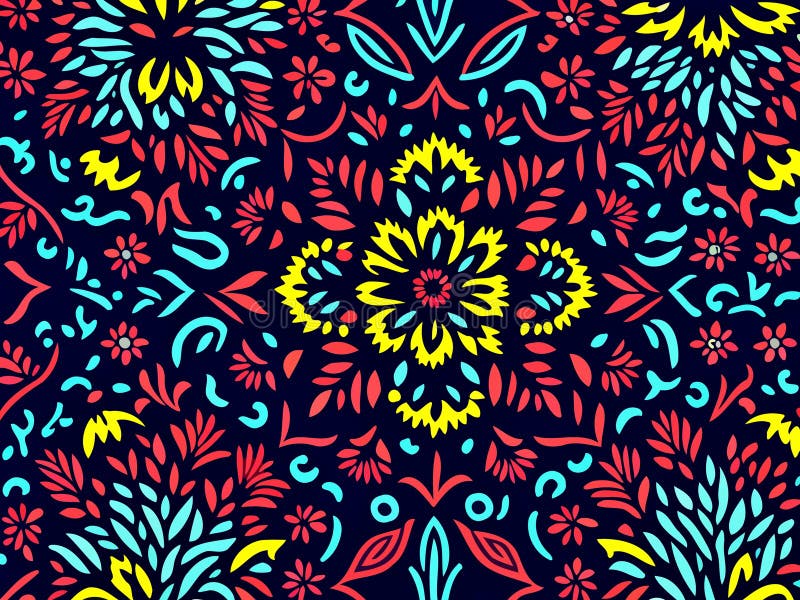 A Mesmerizing Display of Abstract Wild Floral Patterns Stock Illustration - Illustration of ...