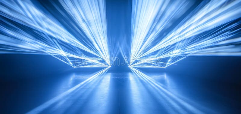 Intricate Laser Patterns Illuminating a Vibrant Blue Space with ...