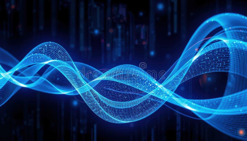 Mesmerizing Display of Blue Waves Representing Futuristic Quantum ...