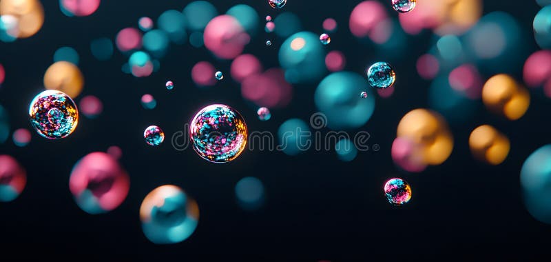 A Mesmerizing Display of Colorful Bubbles Dancing in the Dark with a ...