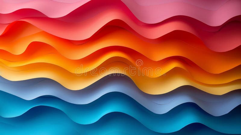 Mesmerizing Display of Colorful Paper Waves Weaving Together in a ...