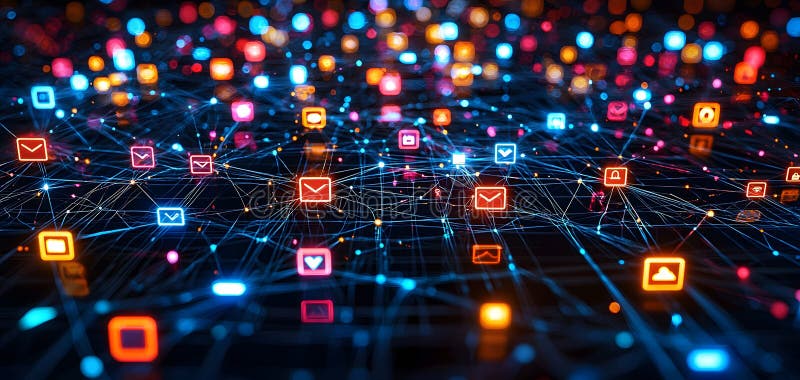 A Mesmerizing Display of 3D Networked Icons Representing Stock ...