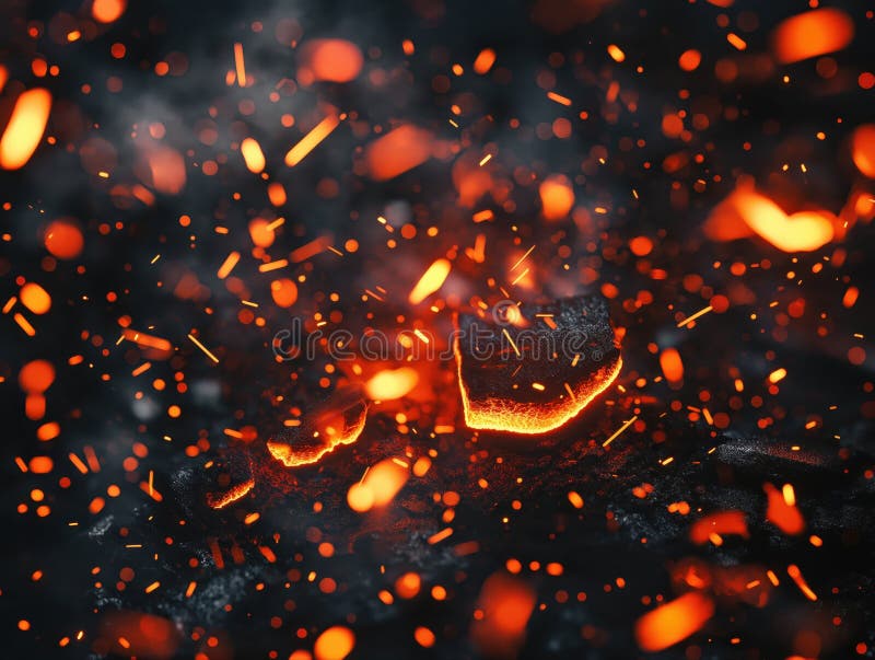 Mesmerizing Display of Fire Sparks Rising in Slow Motion Stock ...