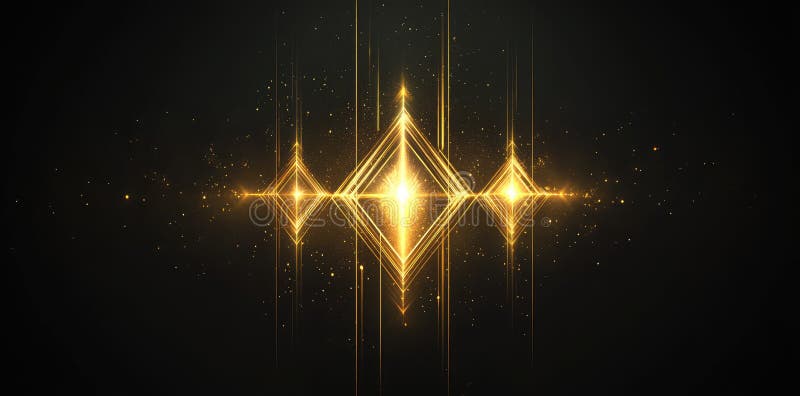 Mesmerizing Display of Golden, Glowing Lights with Beams and Sparkles ...