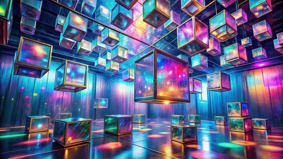 A Mesmerizing Display of Iridescent Cubic Structures Suspended from the ...