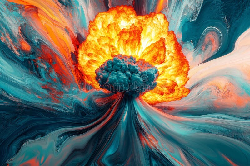 A Mesmerizing Display of a Nuclear Explosion, Characterized by Swirling ...