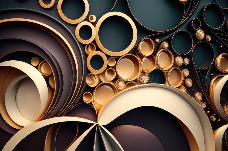 Mesmerizing Display of Overlapping Circles in Metallic Hues, Creating a ...