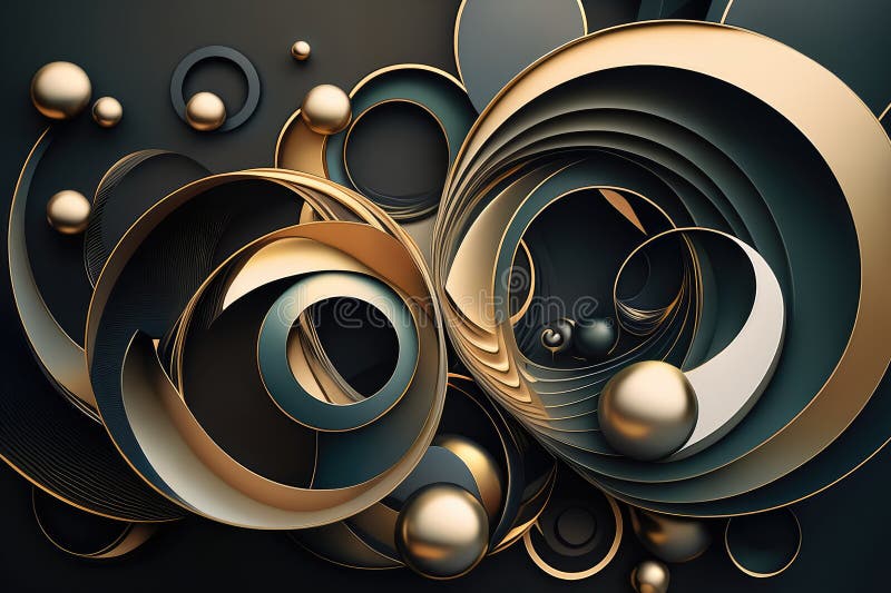 Mesmerizing Display of Overlapping Circles in Metallic Hues, Creating a ...