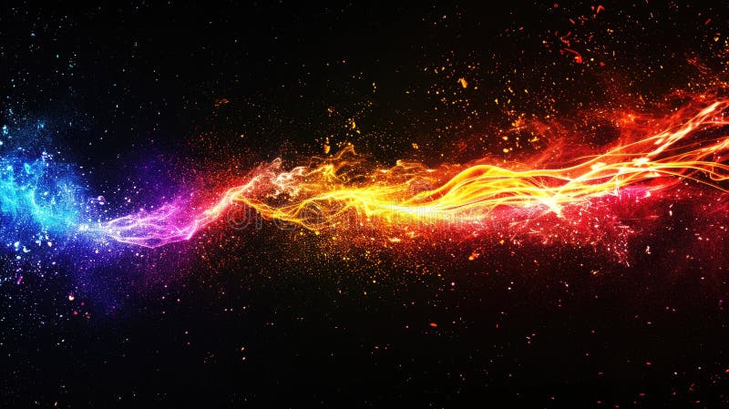 A Mesmerizing Display of Rainbow-colored Sparks and Plasma Light Trails ...