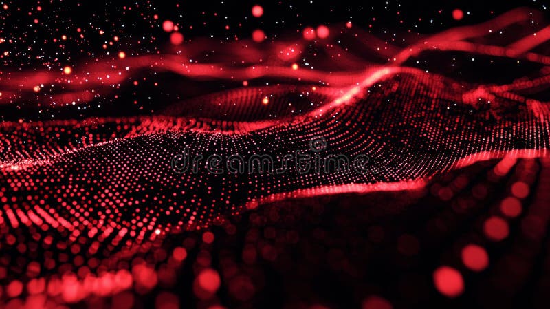 Mesmerizing Display of Red Particles Interacts with a Dark Background ...