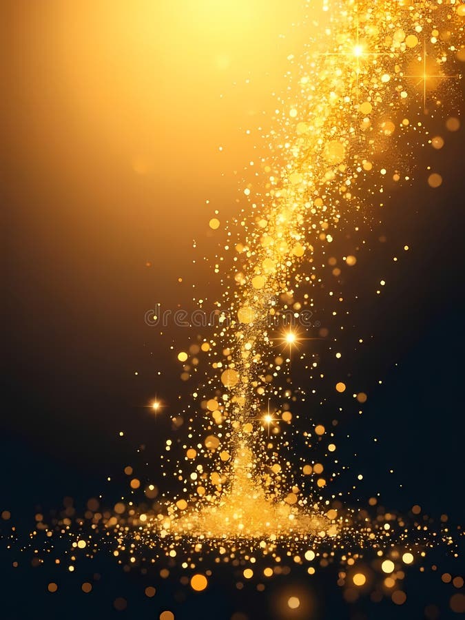 A Mesmerizing Display of Shimmering Golden Lights Pouring Down ...